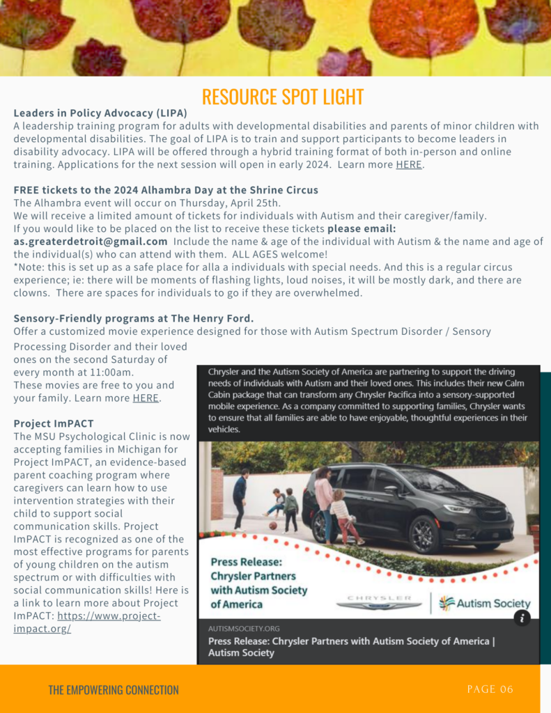 Newsletters - Autism Society of Greater Detroit